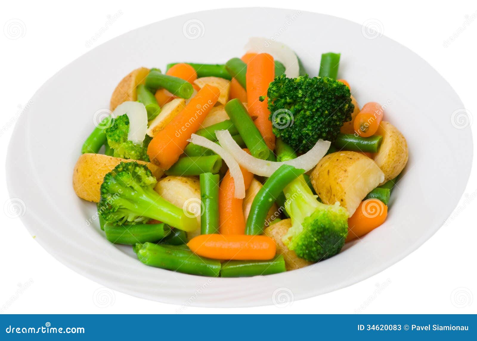 Plate Of Cooked Vegetables