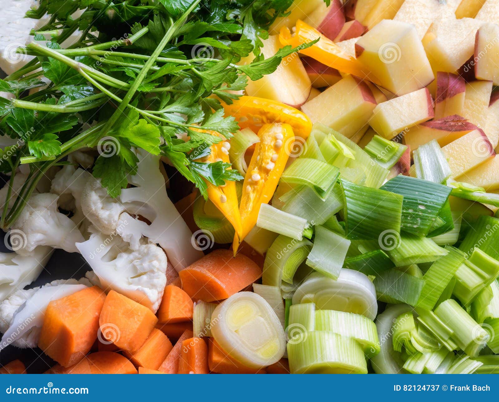 Mixed Vegetables Prepared To Cook Stock Image - Image of parsley ...