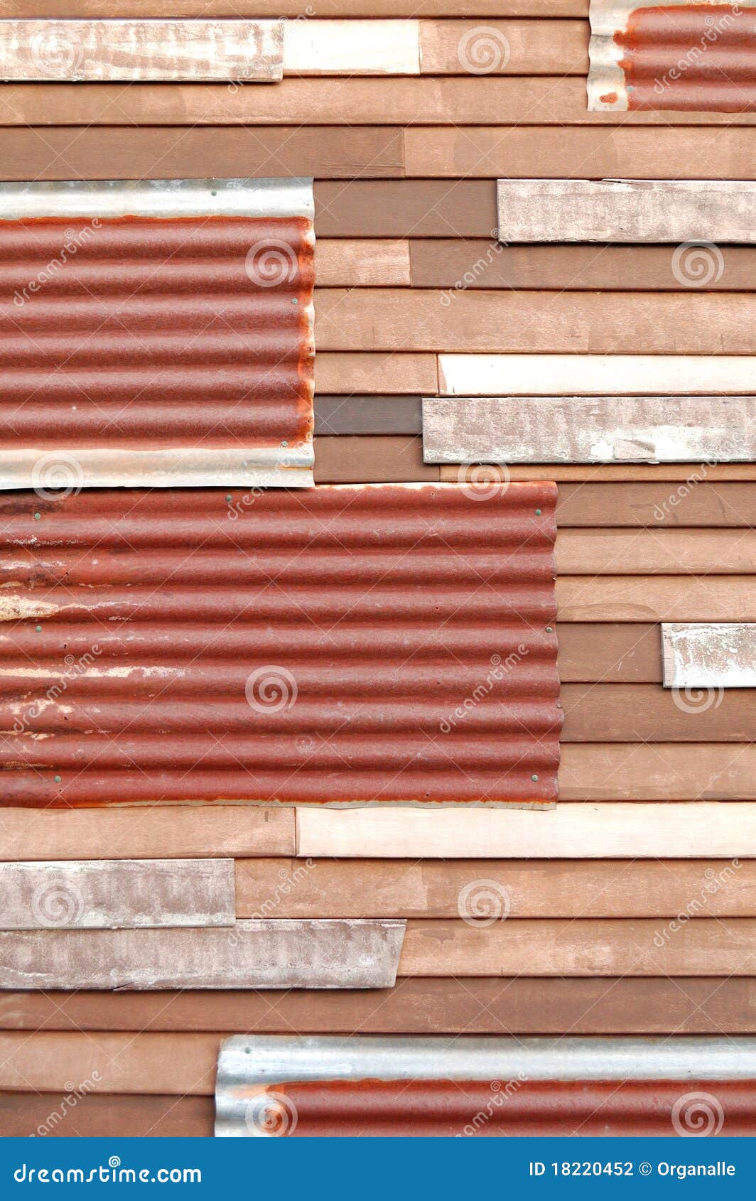 Mixed wall, zinc and wood stock photo. Image of background - 18220452