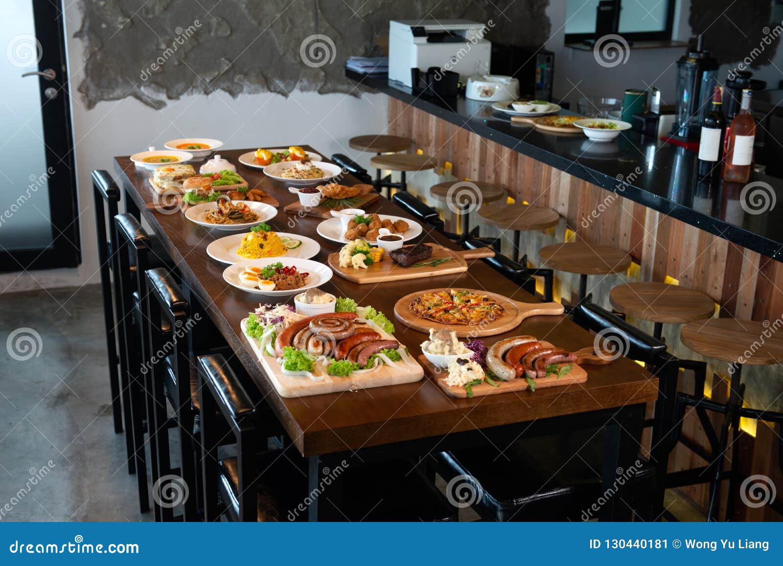 Mixed Western and Fusion Food Plates Stock Image - Image of cooked ...
