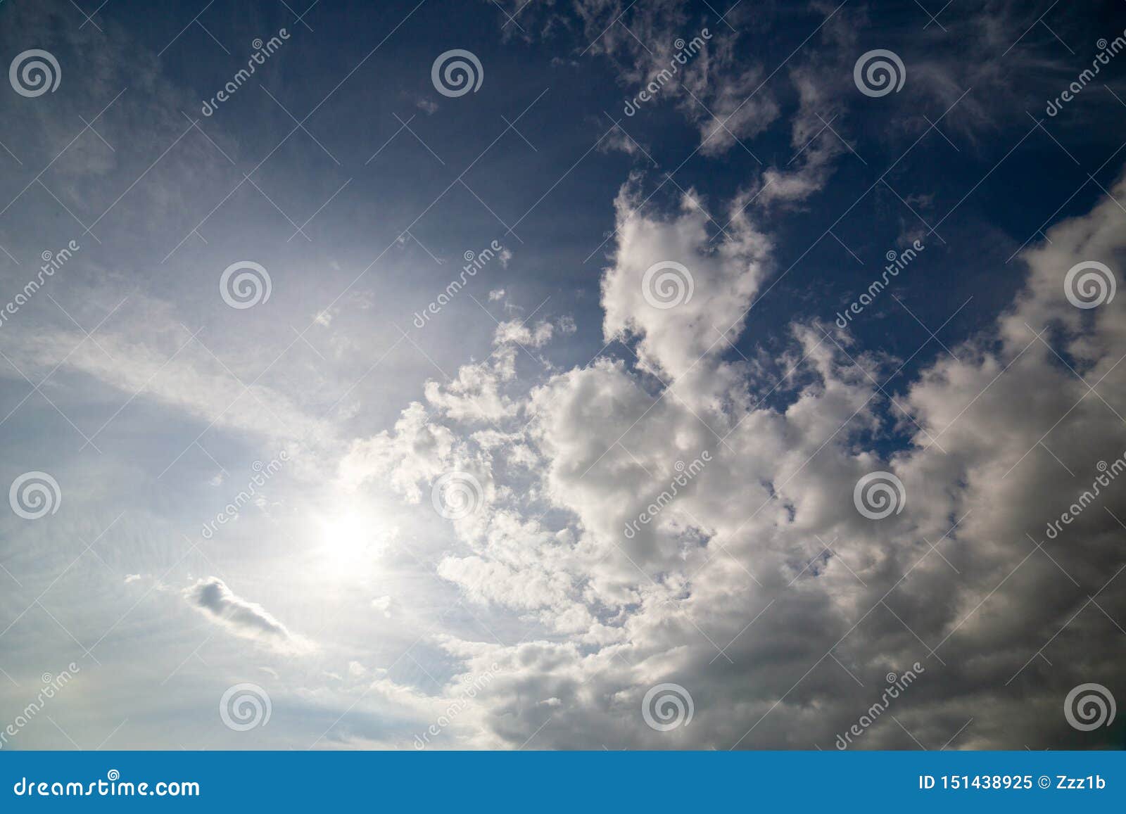 Mixed White Clouds at Noon Daylight Wide Angle Shot Stock Image - Image ...