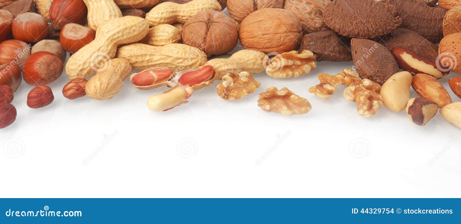 Mixed Whole and Shelled Nuts in a Banner Stock Photo - Image of cooking ...