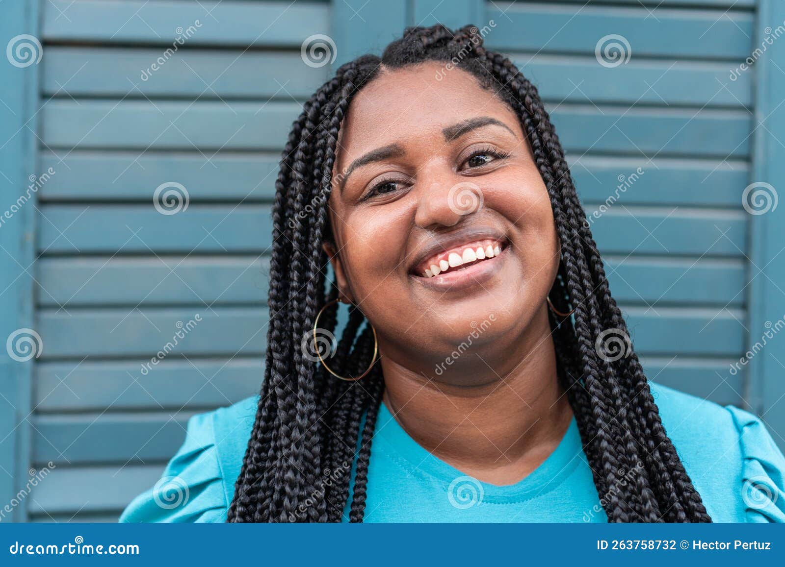 Mixed Woman with Braids in a Street Environment Stock Photo - Image of ...