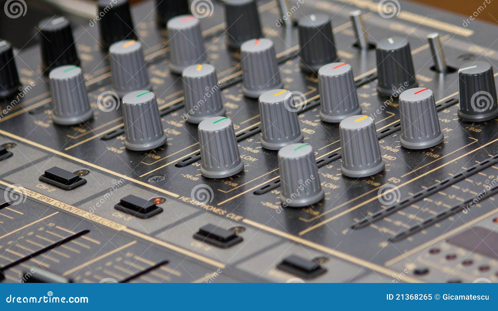 Mixer stock image. Image of console, electronics, knob - 21368265