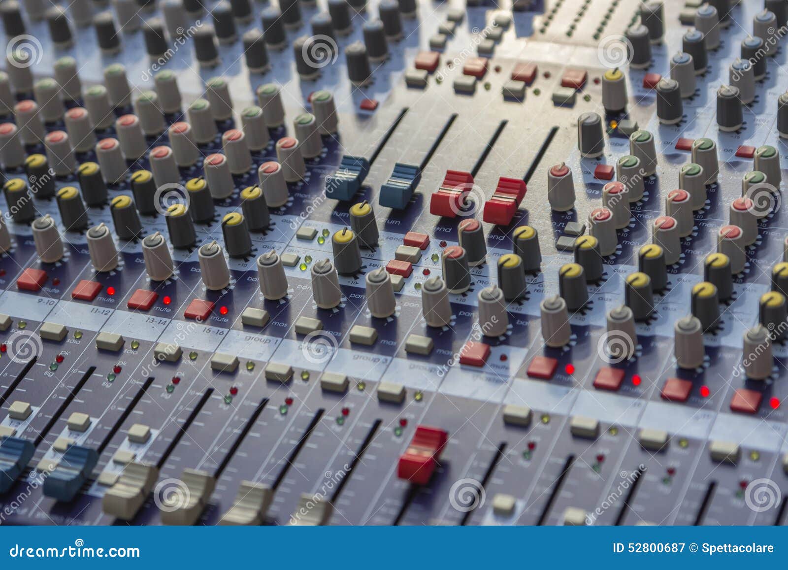 Mixer audio buttons stock image. Image of mixer, lighting - 52800687