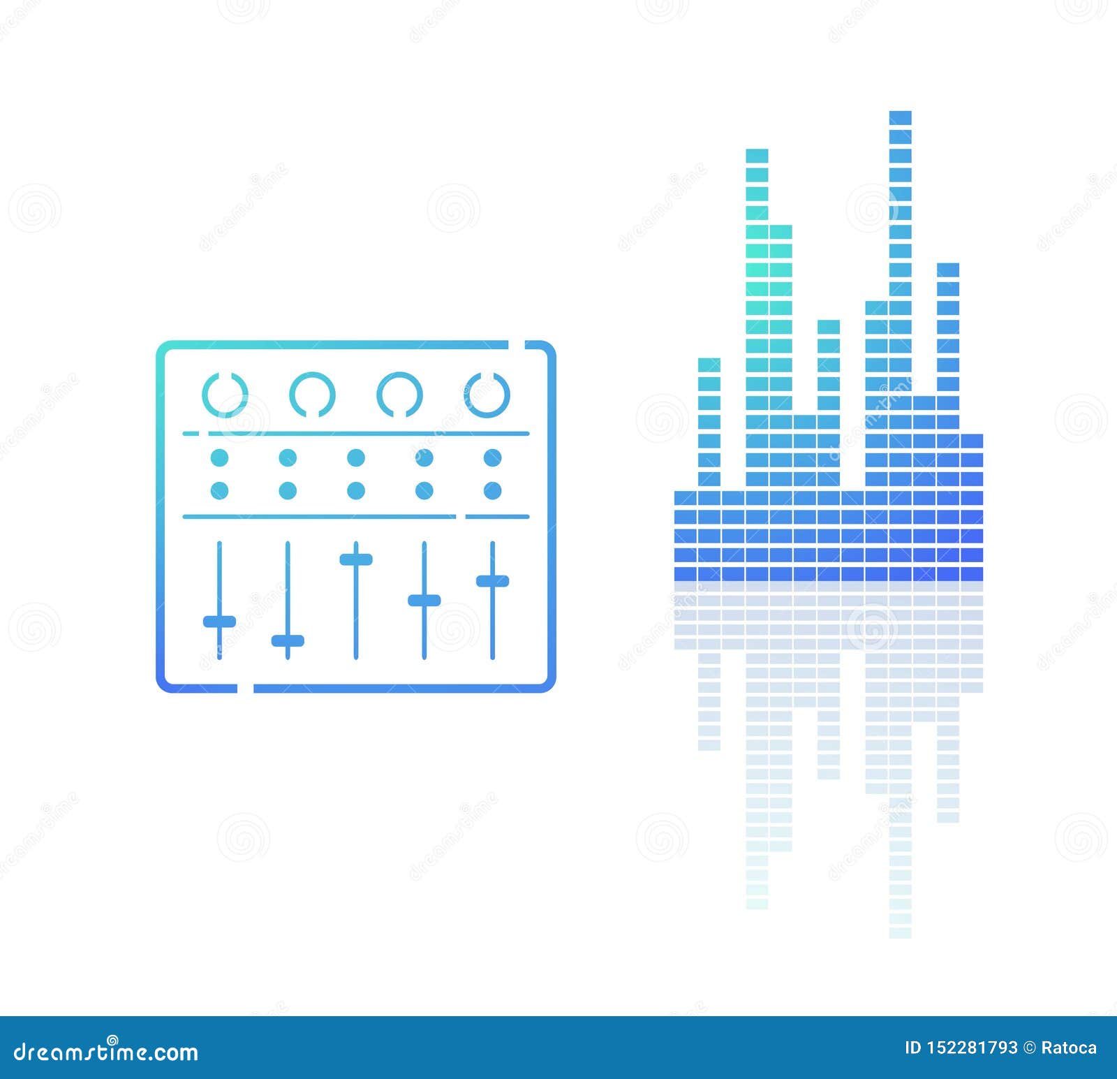 Mixer audio console icon stock vector. Illustration of graphic - 152281793