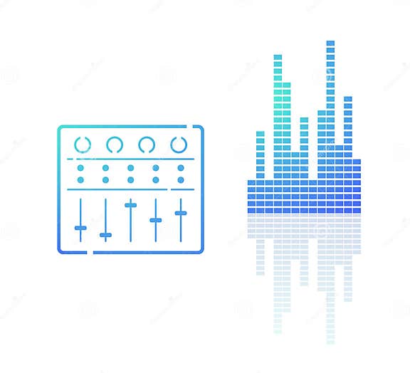 Mixer audio console icon stock vector. Illustration of graphic - 152281793