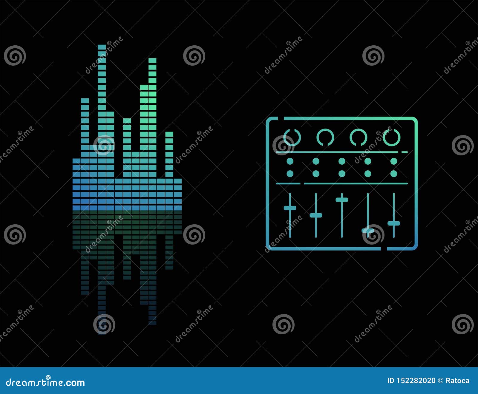 Mixer audio console icon stock vector. Illustration of frequency ...