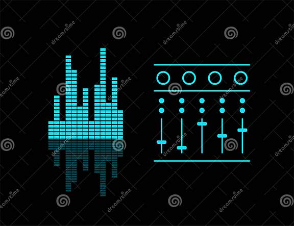 Mixer audio console icon stock vector. Illustration of console - 154189747