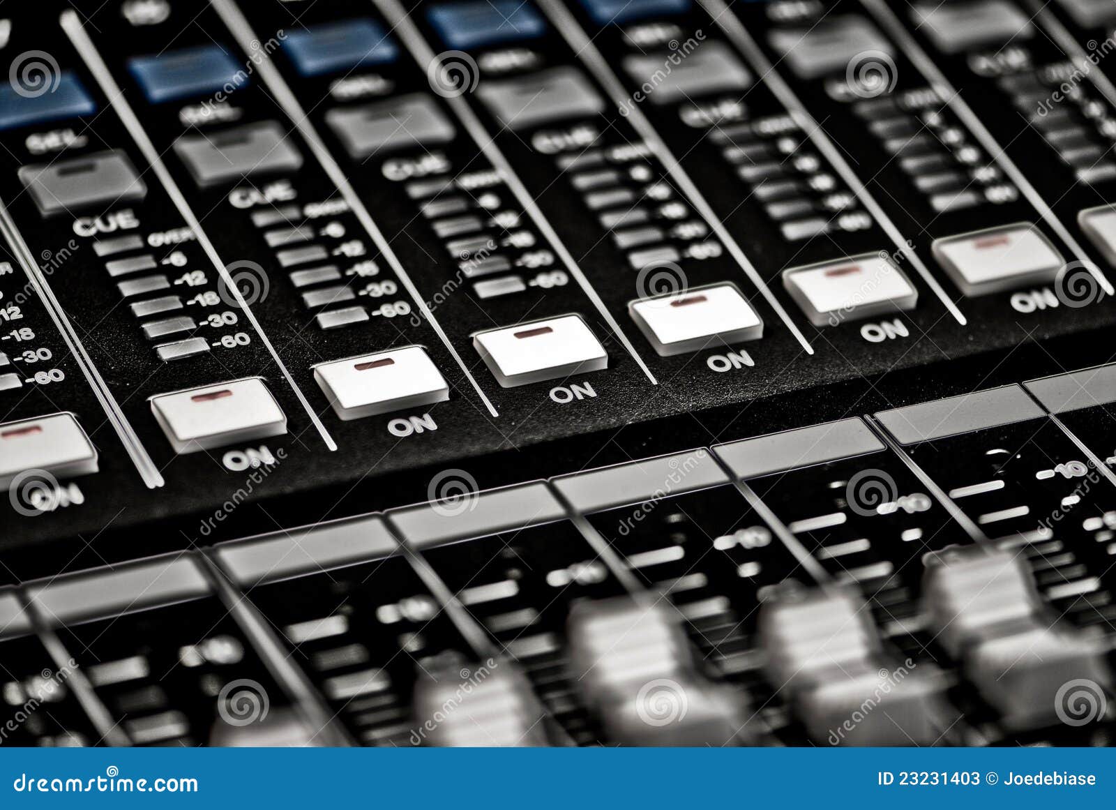 Mixer Board stock image. Image of equipment, close, white - 23231403
