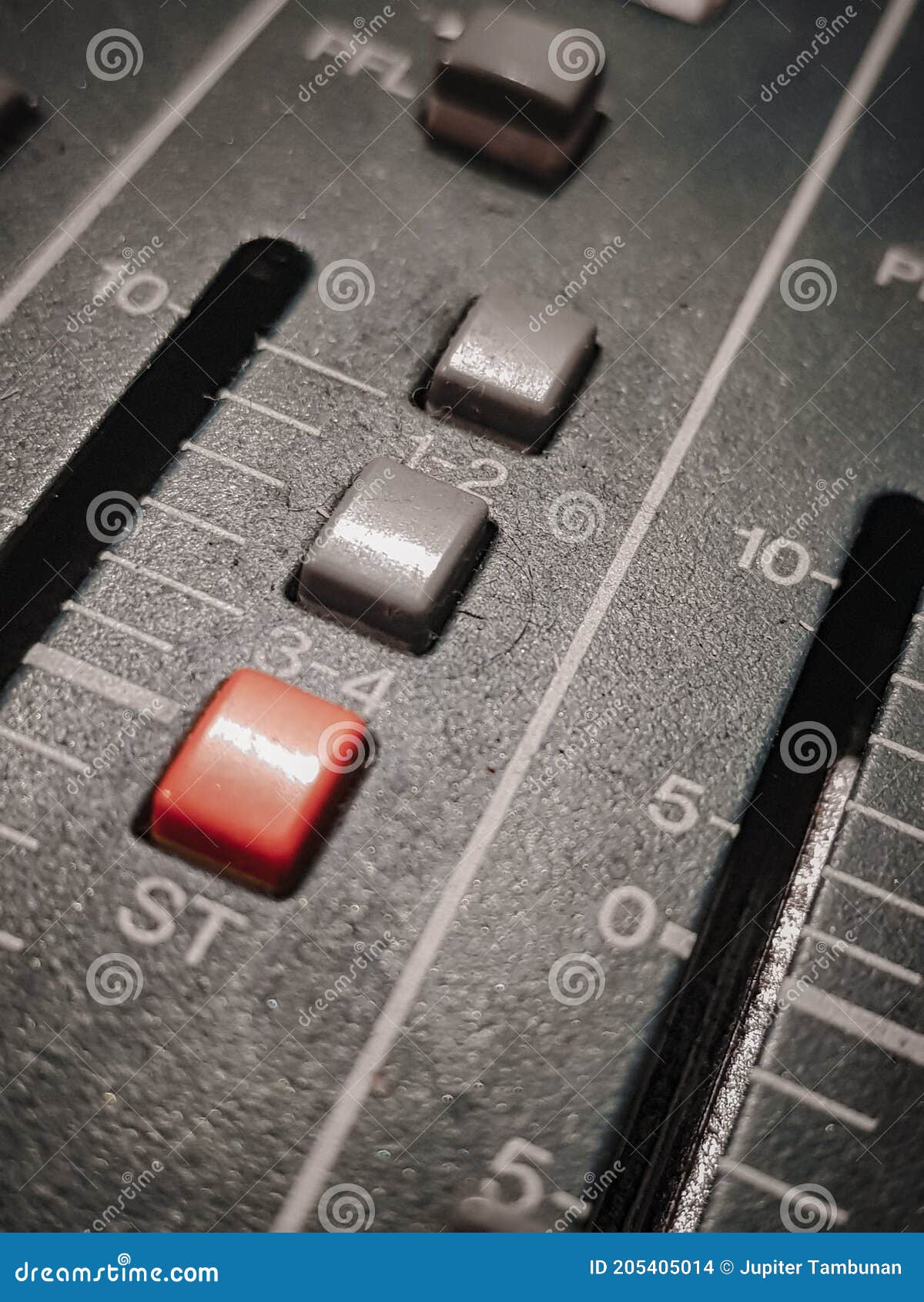 Mixer Button on Mixing Console Stock Photo - Image of iron, number ...