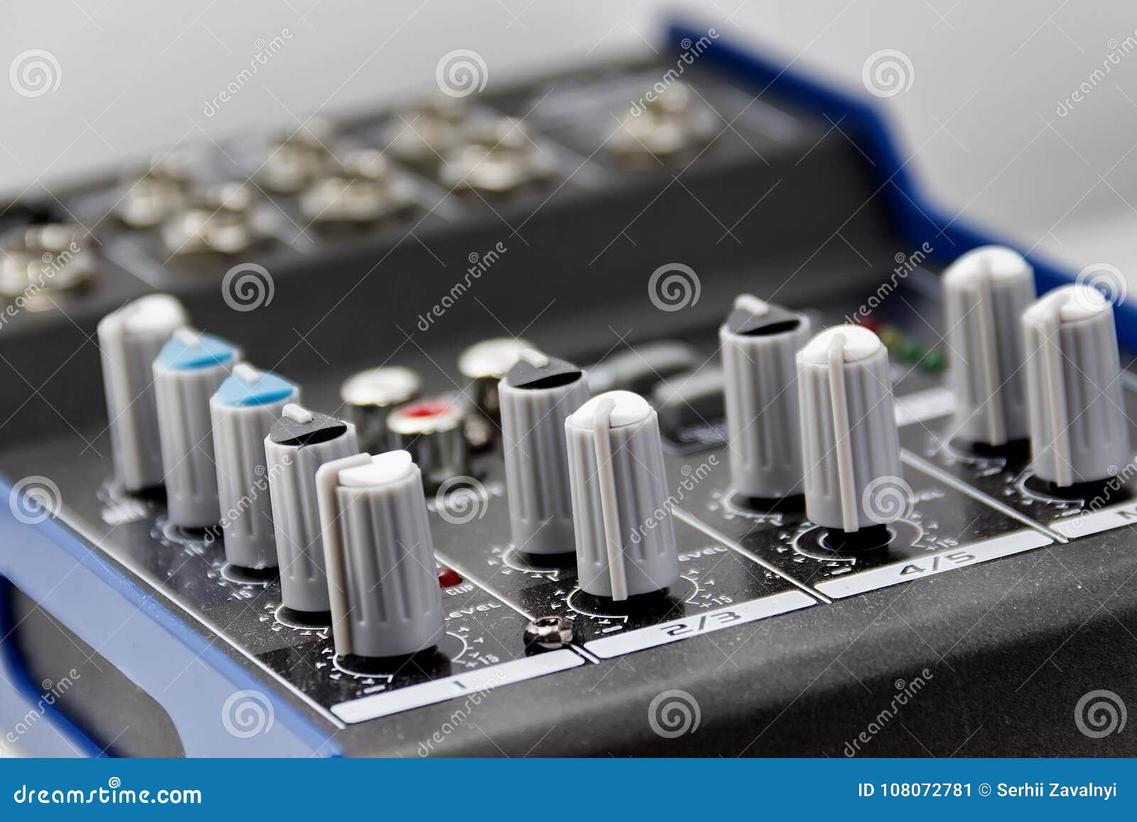 Mixer Console on a White Background Close-up. Stock Image - Image of ...