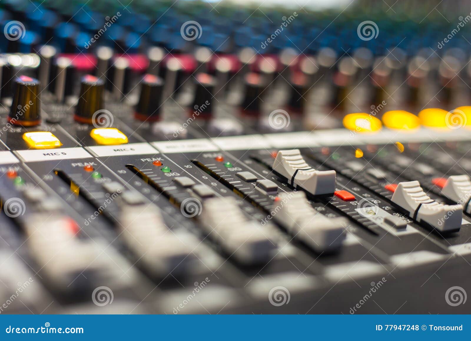 Mixer control stock photo. Image of sound, equalizer - 77947248