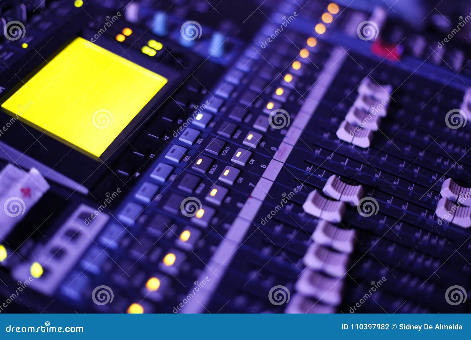Mixer Digital Audio Table in Use Stock Photo - Image of interface ...