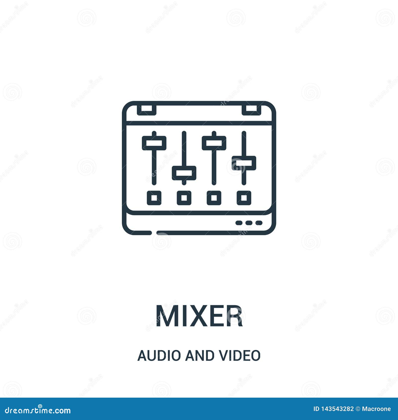 Mixer Icon Vector from Audio and Video Collection. Thin Line Mixer ...