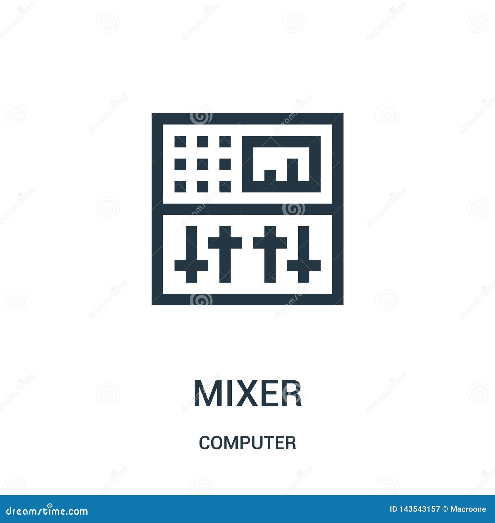 Mixer Icon Vector from Computer Collection. Thin Line Mixer Outline ...