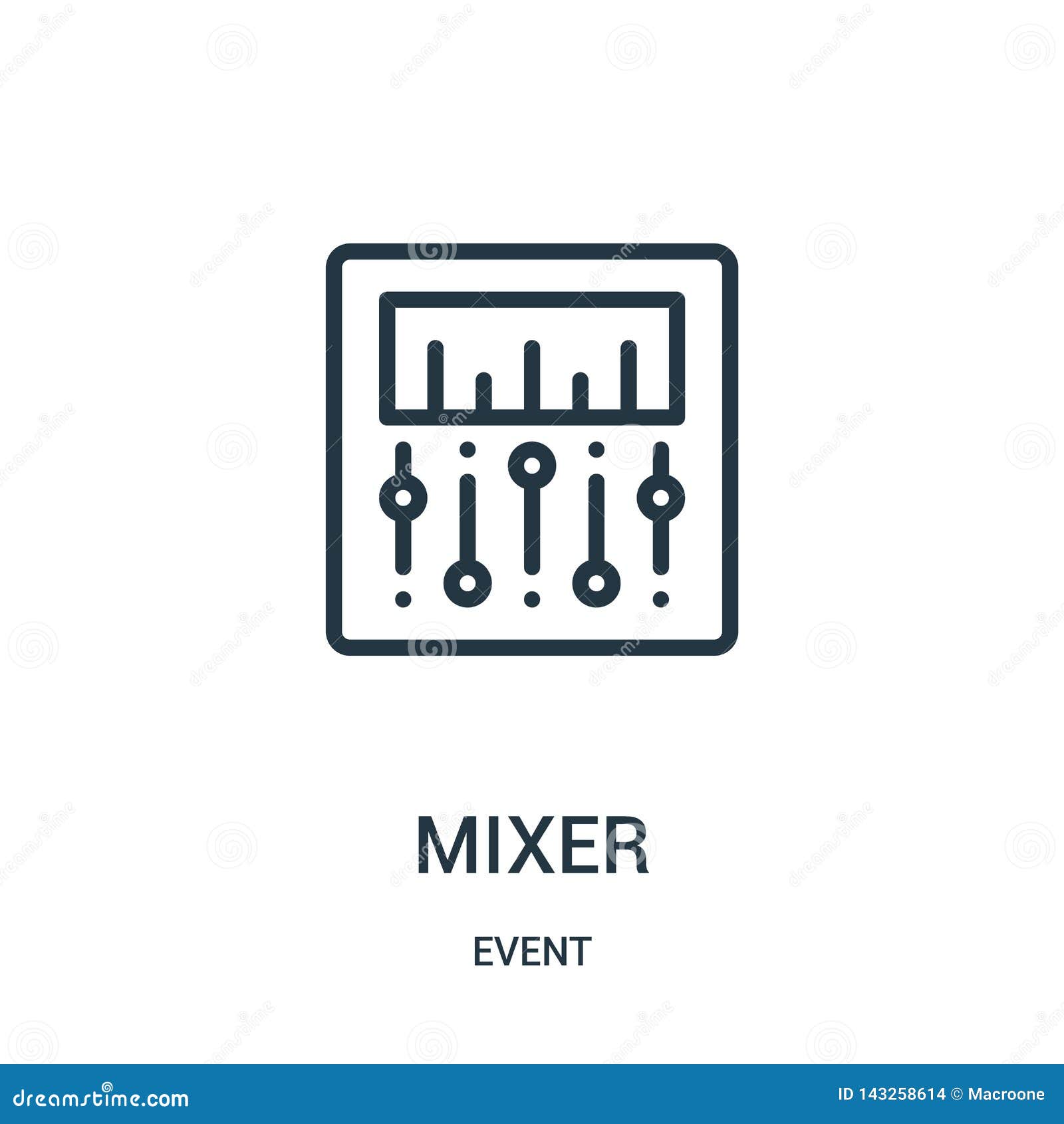 Mixer Icon Vector from Event Collection. Thin Line Mixer Outline Icon ...