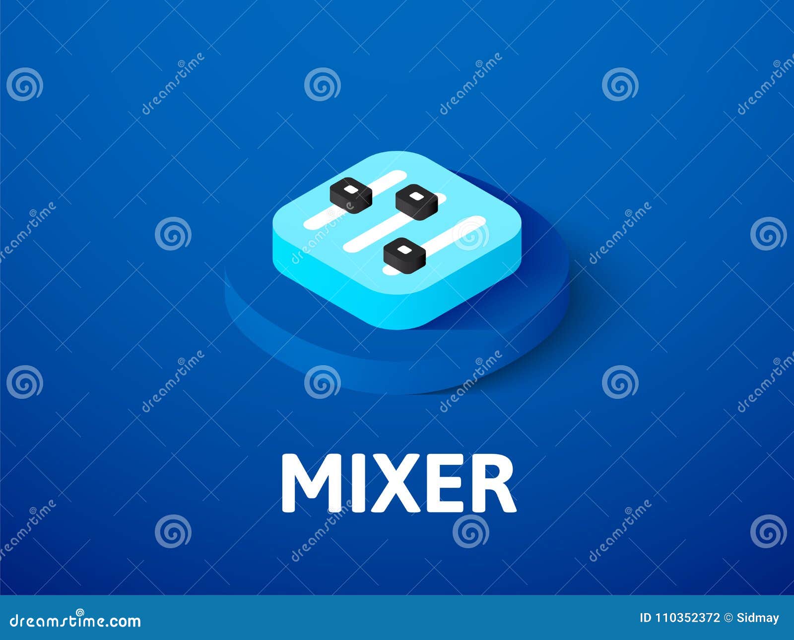 Mixer Isometric Icon, Isolated on Color Background Stock Vector ...