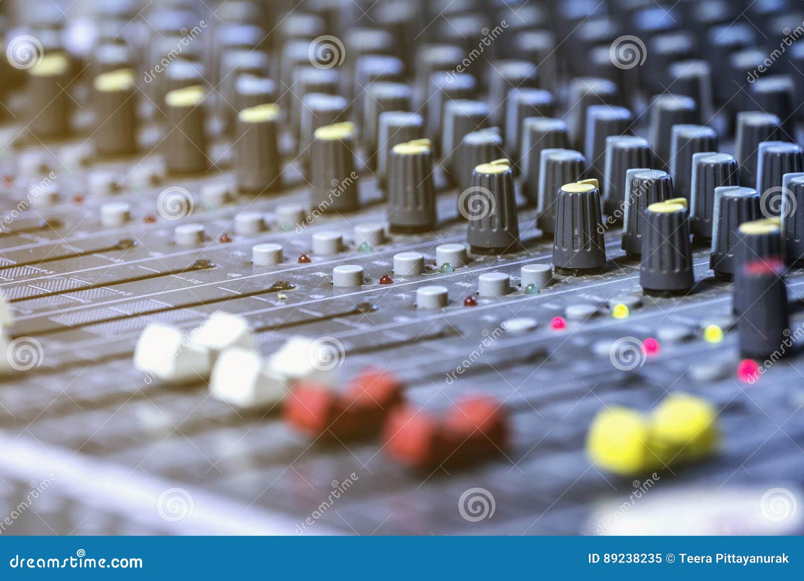 Mixer Level Control Knob in the Control Room Stock Image - Image of ...