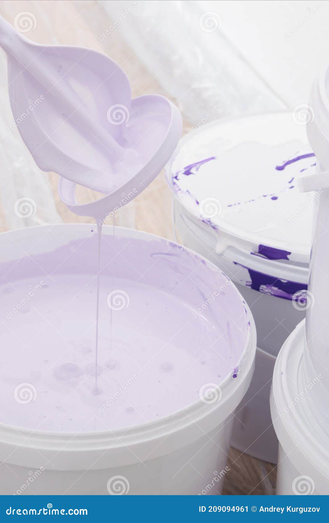 Lilac Paint Texture On The Wall. Rough Strokes Of The Master Royalty ...