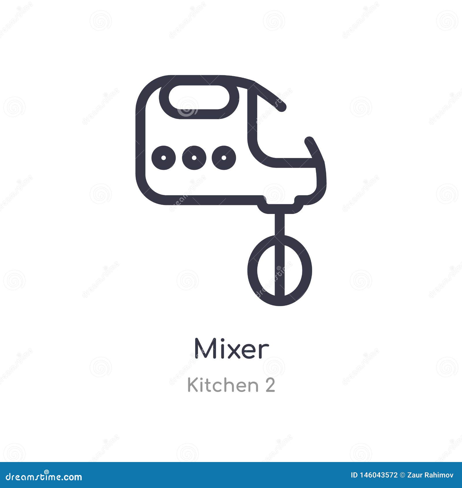 Mixer Outline Icon. Isolated Line Vector Illustration from Kitchen 2 ...