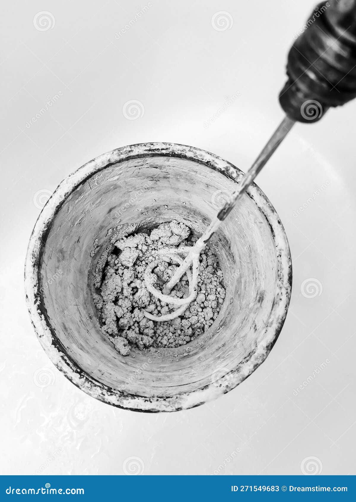 Mixing Construction Filler In A Bucket. Mixing Of A Plaster. Worker ...