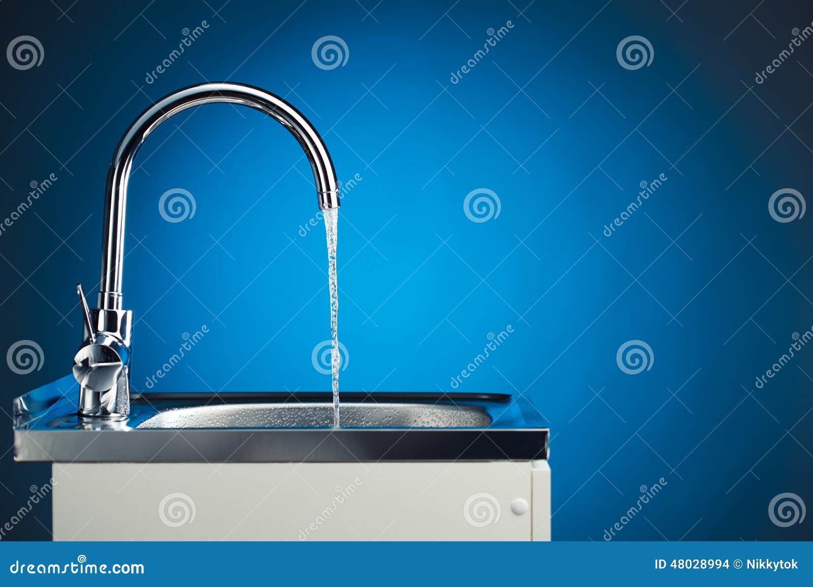 Mixer Tap with Flowing Water Stock Photo - Image of interior ...