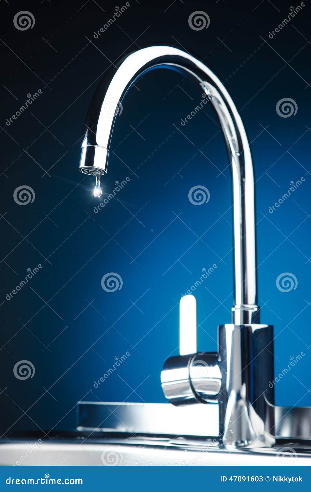 Mixer tap with water drop stock image. Image of background - 47091603