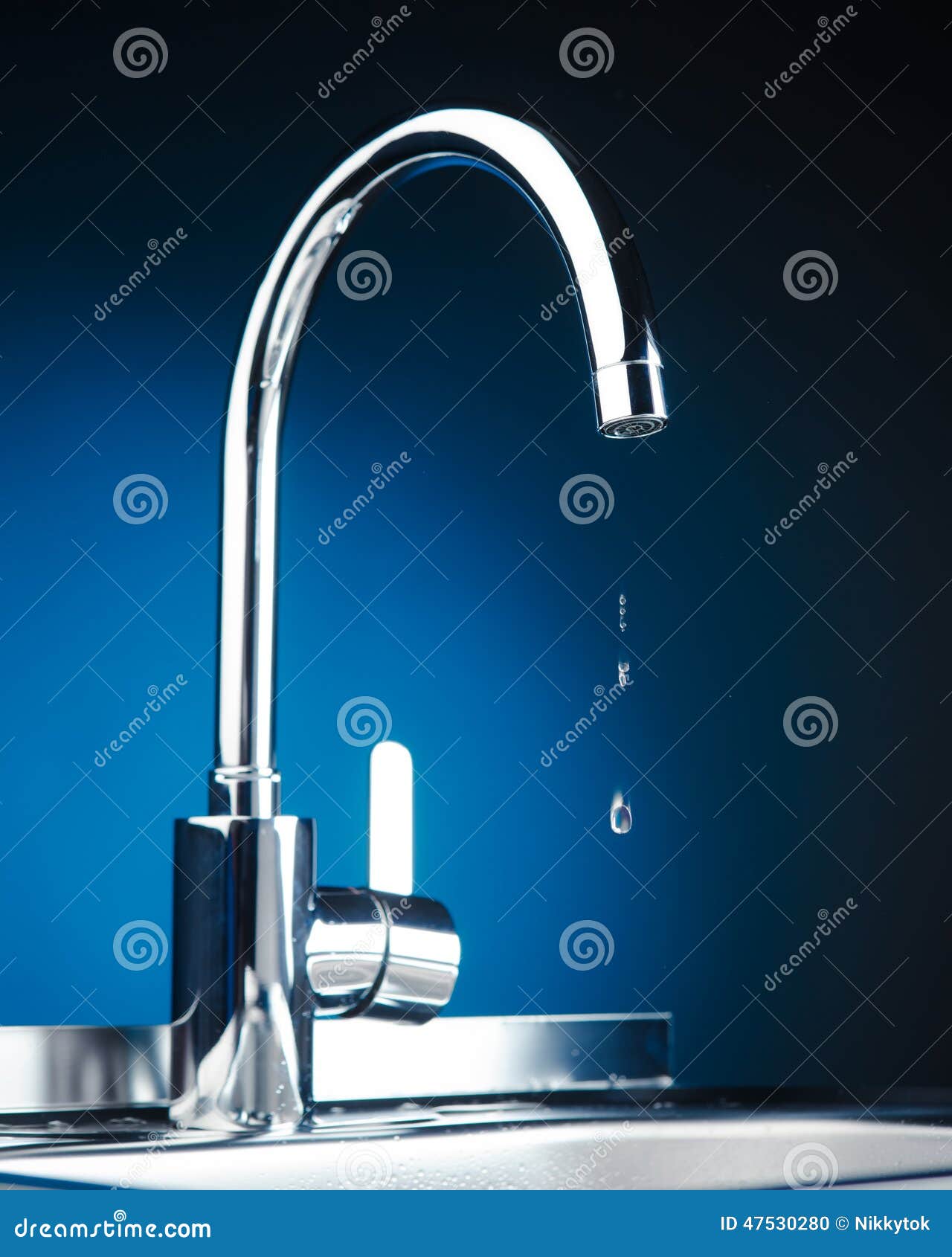 Mixer tap with water drops stock photo. Image of economy - 47530280