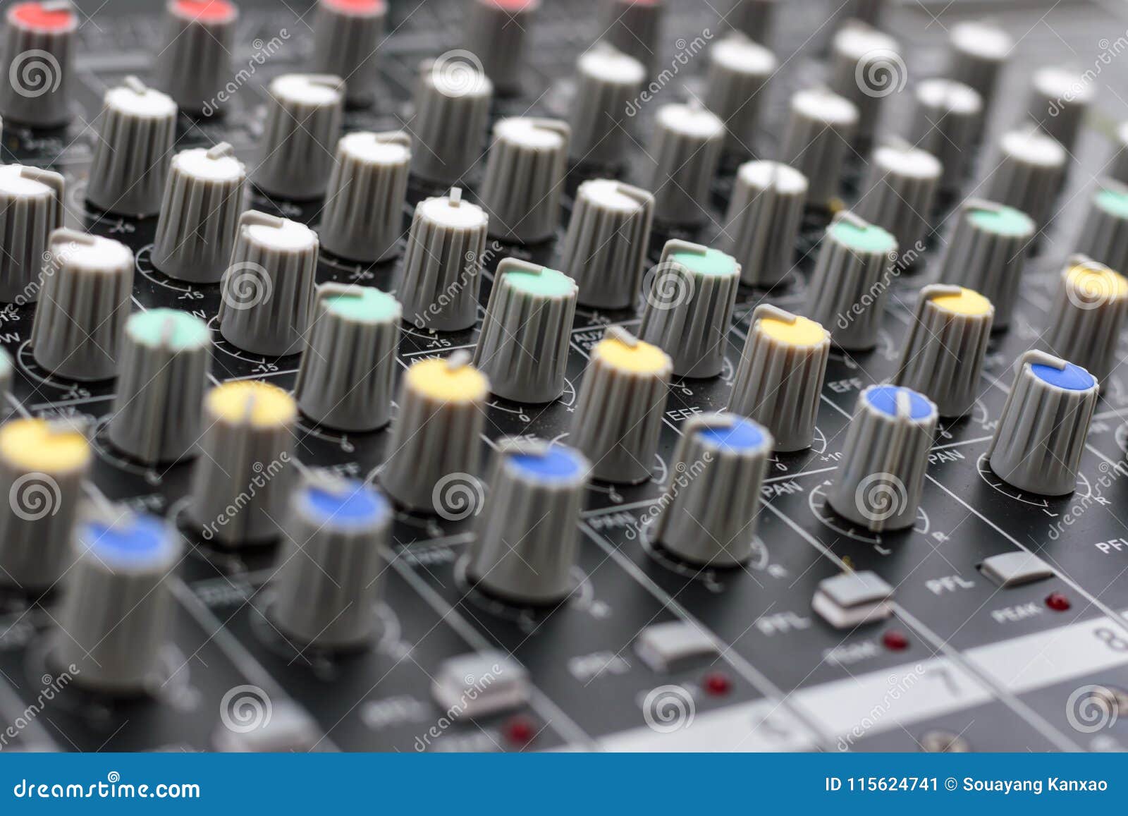 Mixer for Control the Sound and Music Stock Image - Image of button ...