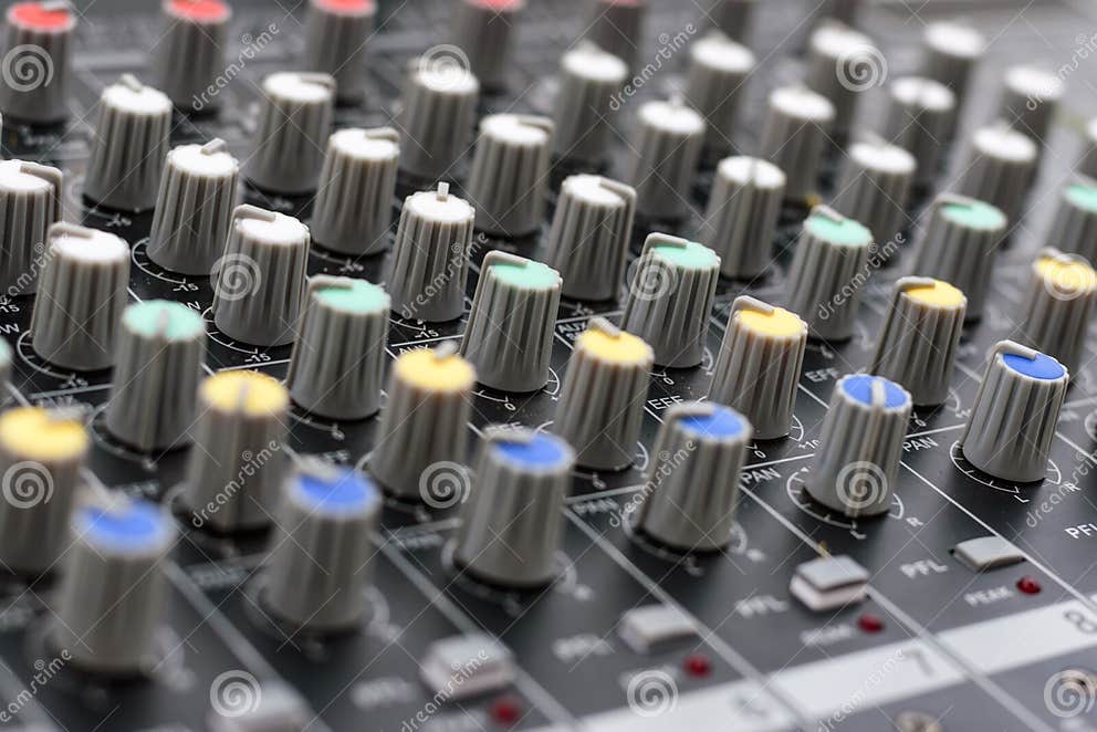 Mixer for Control the Sound and Music Stock Image - Image of button ...