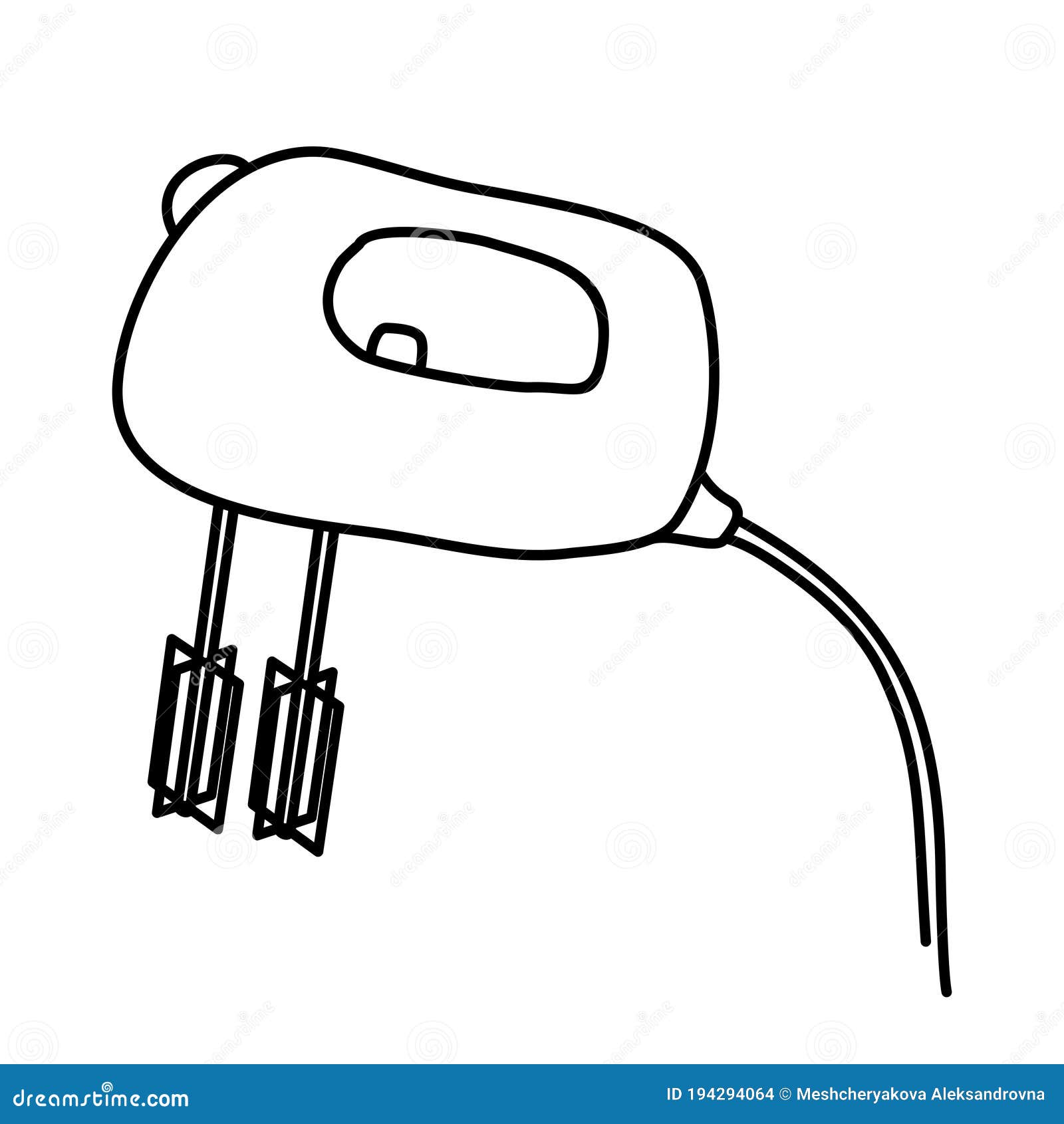 LINEAR DRAWING of the MIXER on a WHITE BACKGROUND Stock Vector ...