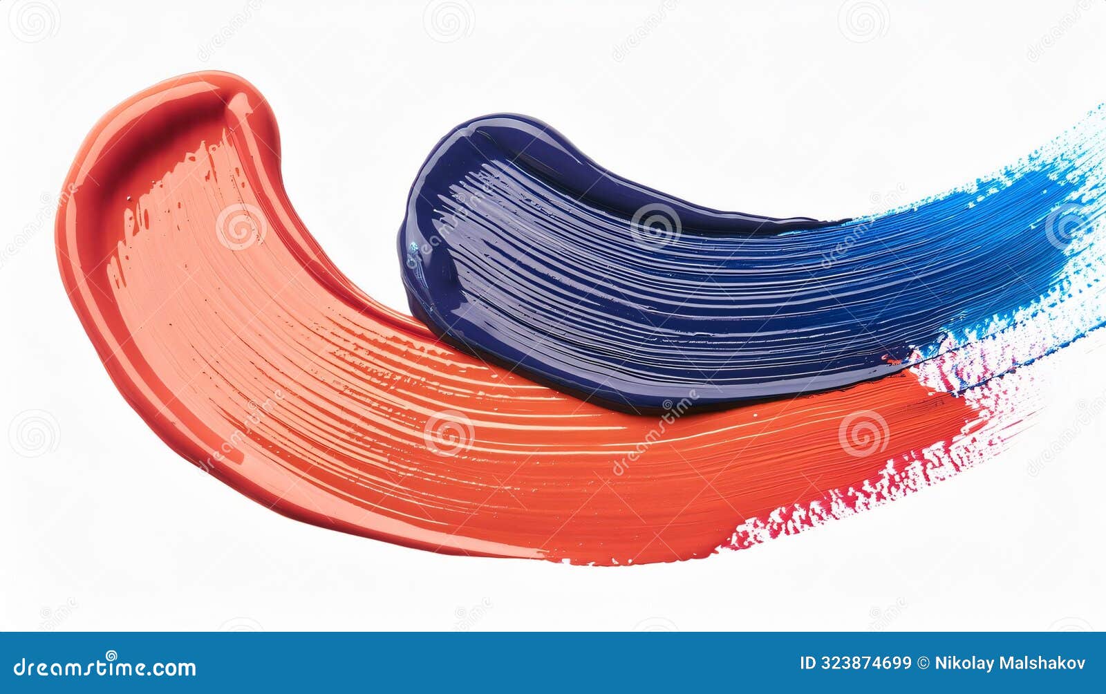 Mixing Blue and Orange Paint To Create a Gradient on a Blank Canvas ...
