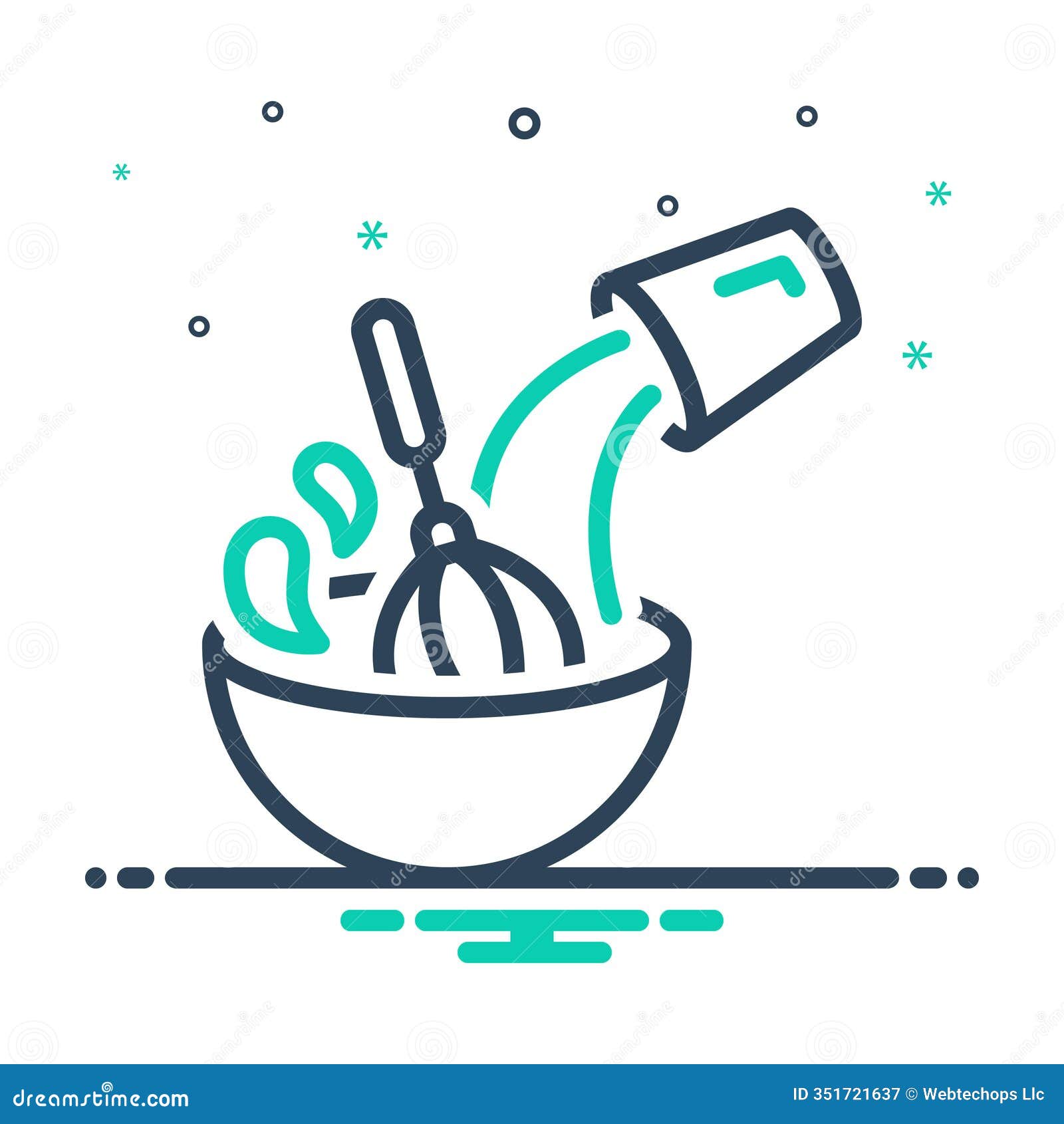 Mix Icon for Mixing Bowl, Mixing and Cake Stock Illustration ...