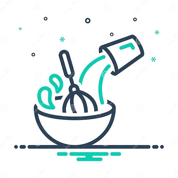 Mix Icon for Mixing Bowl, Mixing and Cake Stock Illustration ...