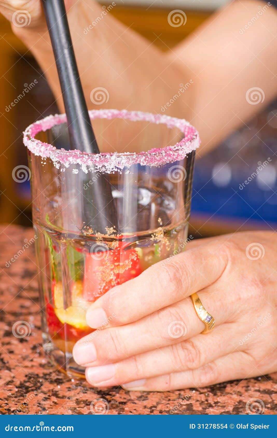 Mixing Cocktail Ingredients Stock Photo - Image of vertical, prepare ...
