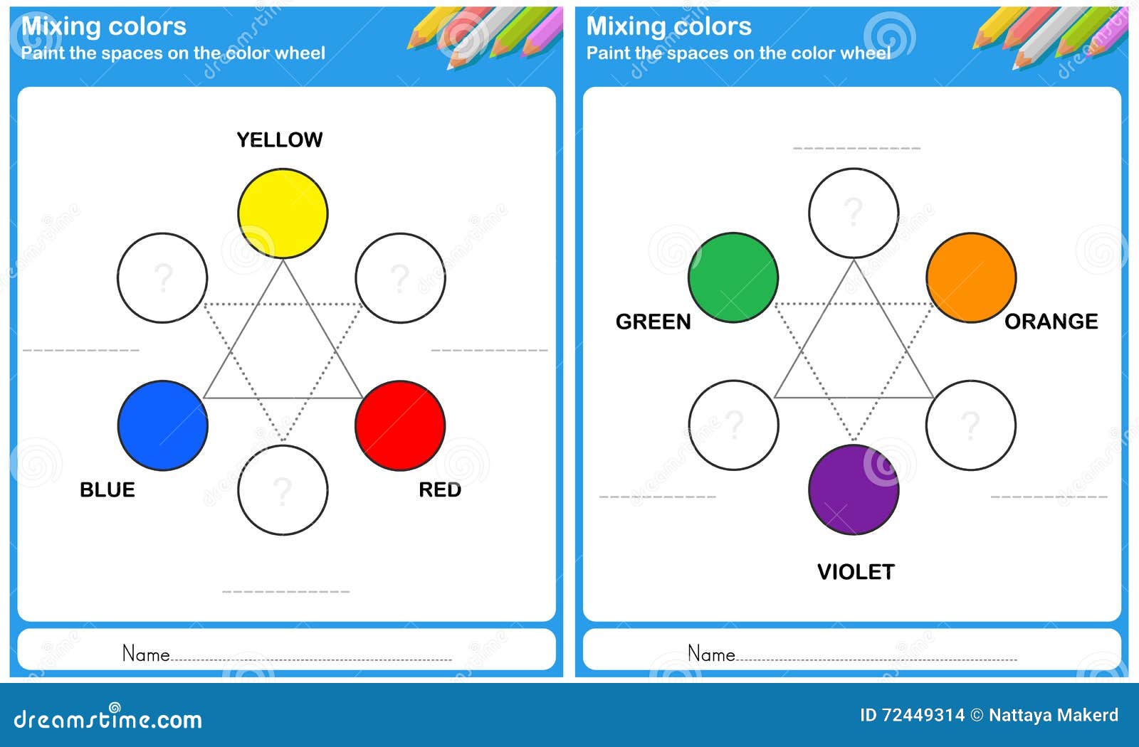 Mixing Color Light RGB Model Diagram, Additive Color Model Cartoon ...