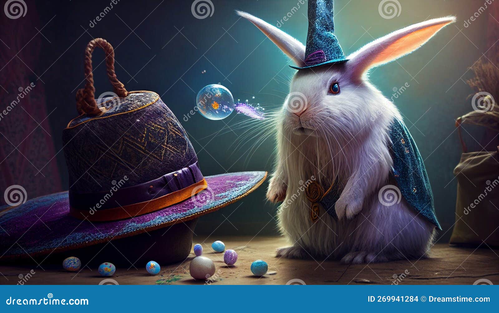 Mixing the Concepts of Easter and Magic. Easter Bunny As a Wizard ...