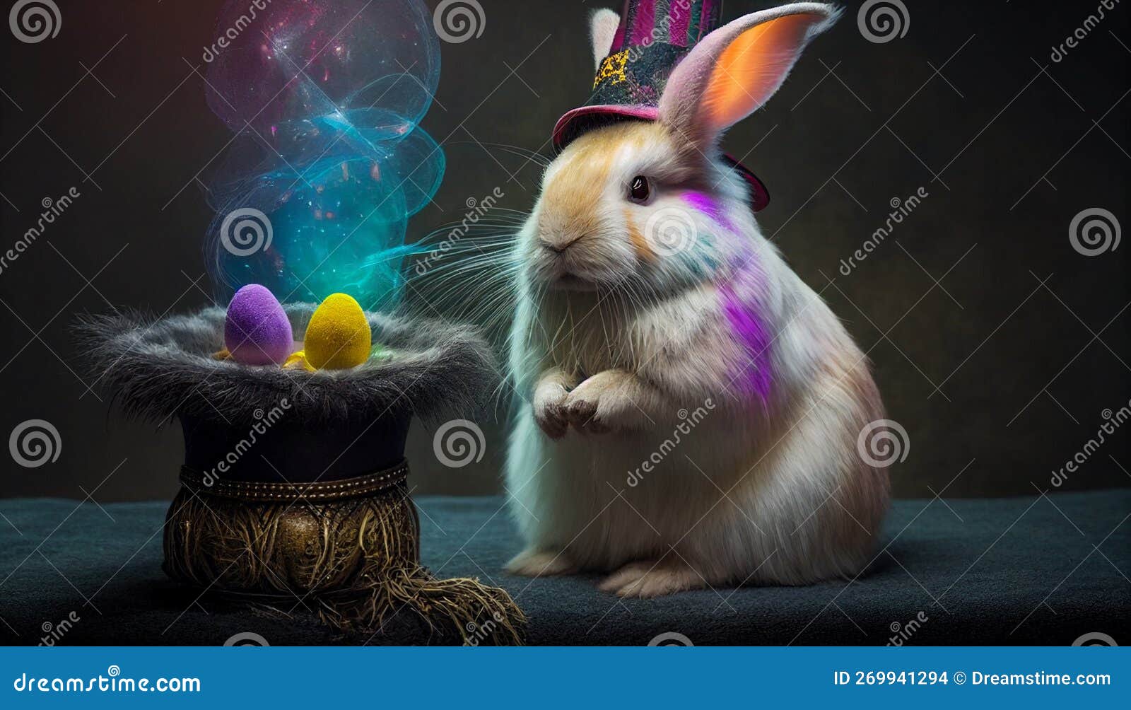 Mixing the Concepts of Easter and Magic. Easter Bunny As a Wizard ...