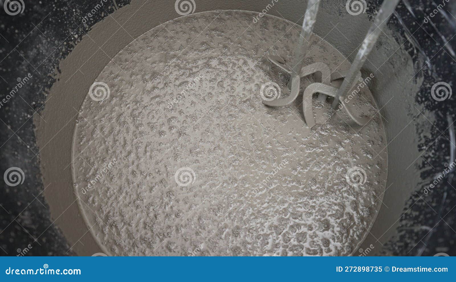 Mixing Concrete. a Bucket of Gray Mixing and Mixing Solution for on ...