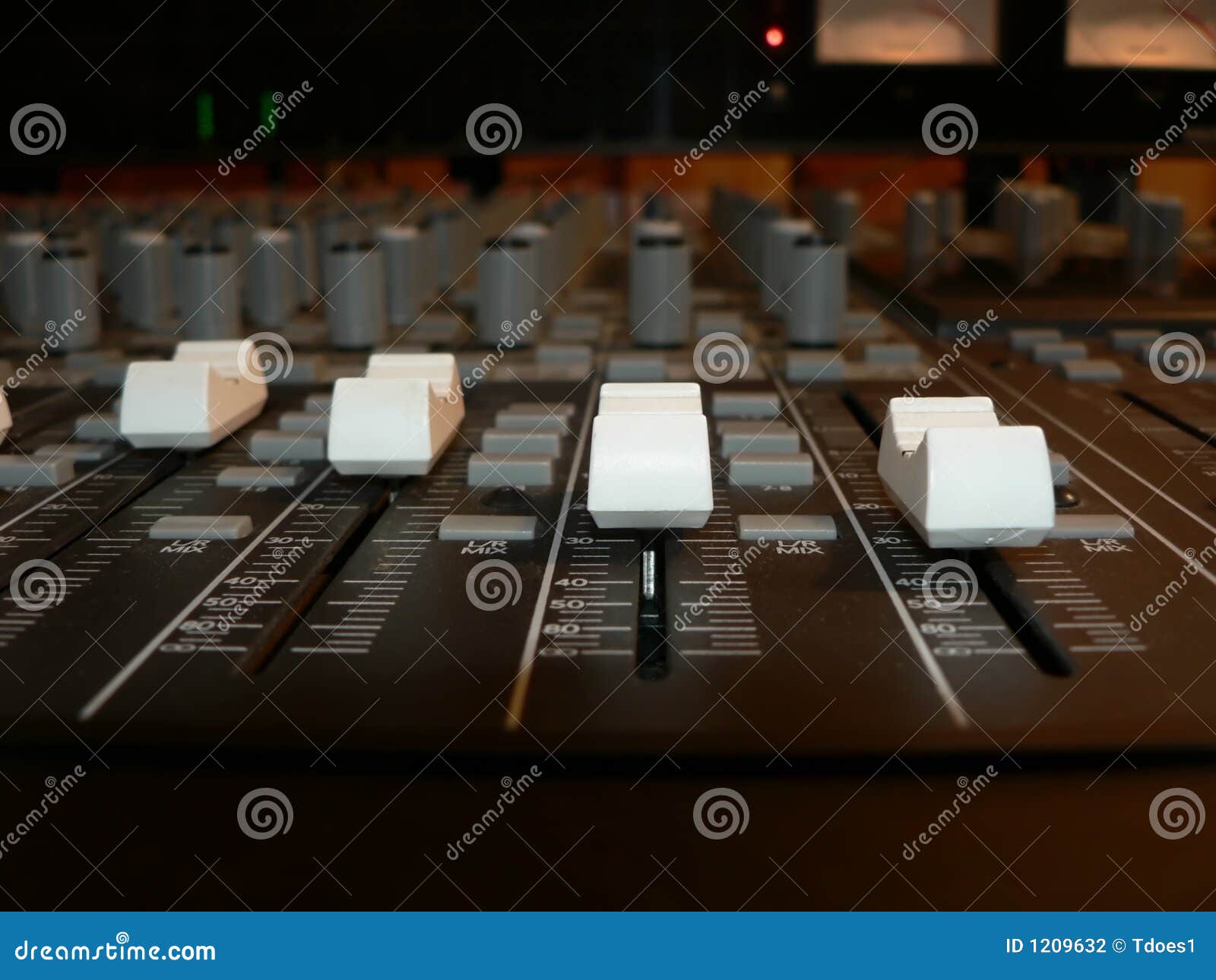 Mixing Console - Channel Volume Controls 2 Stock Photo - Image of ...
