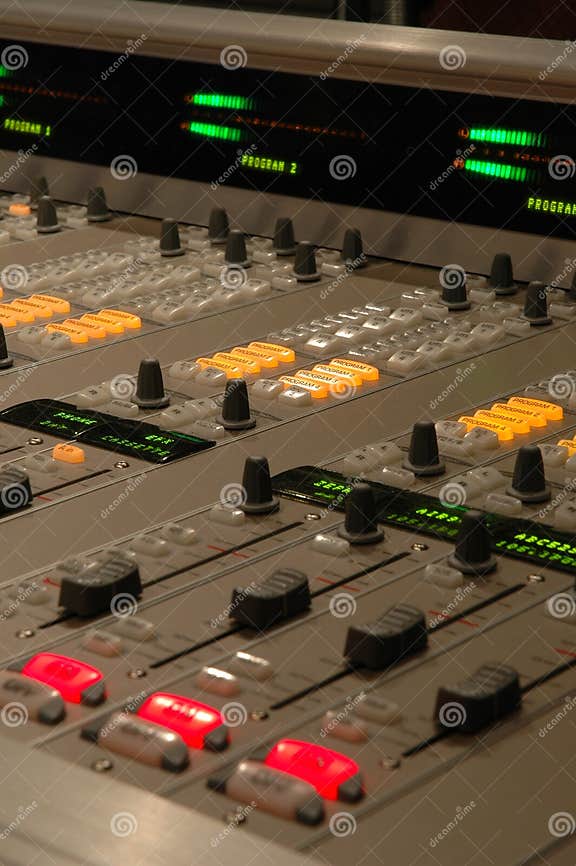 Mixing console detail stock photo. Image of mixer, sliders - 184186
