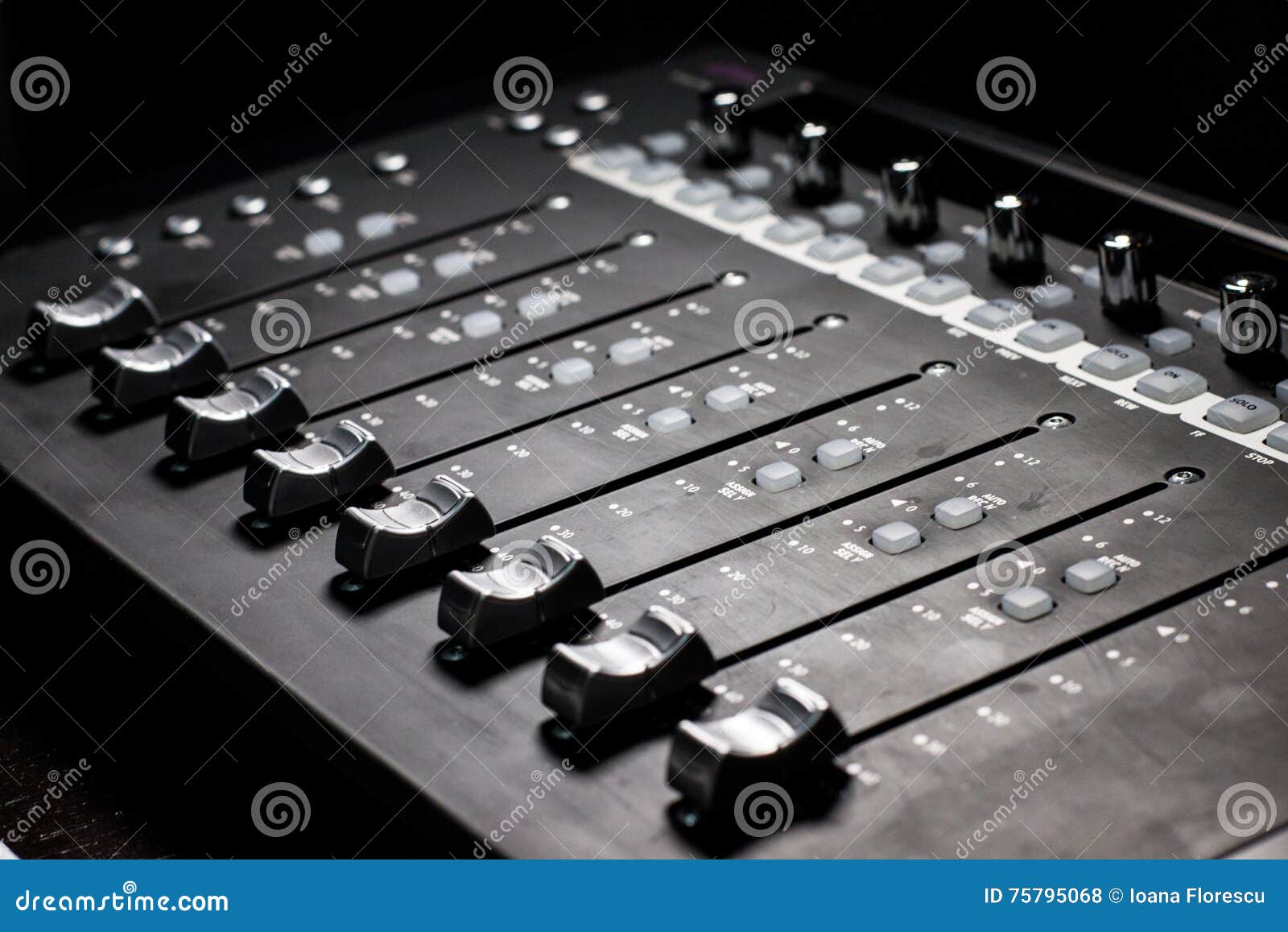 Mixing Console - faders stock photo. Image of fader, mixing - 75795068