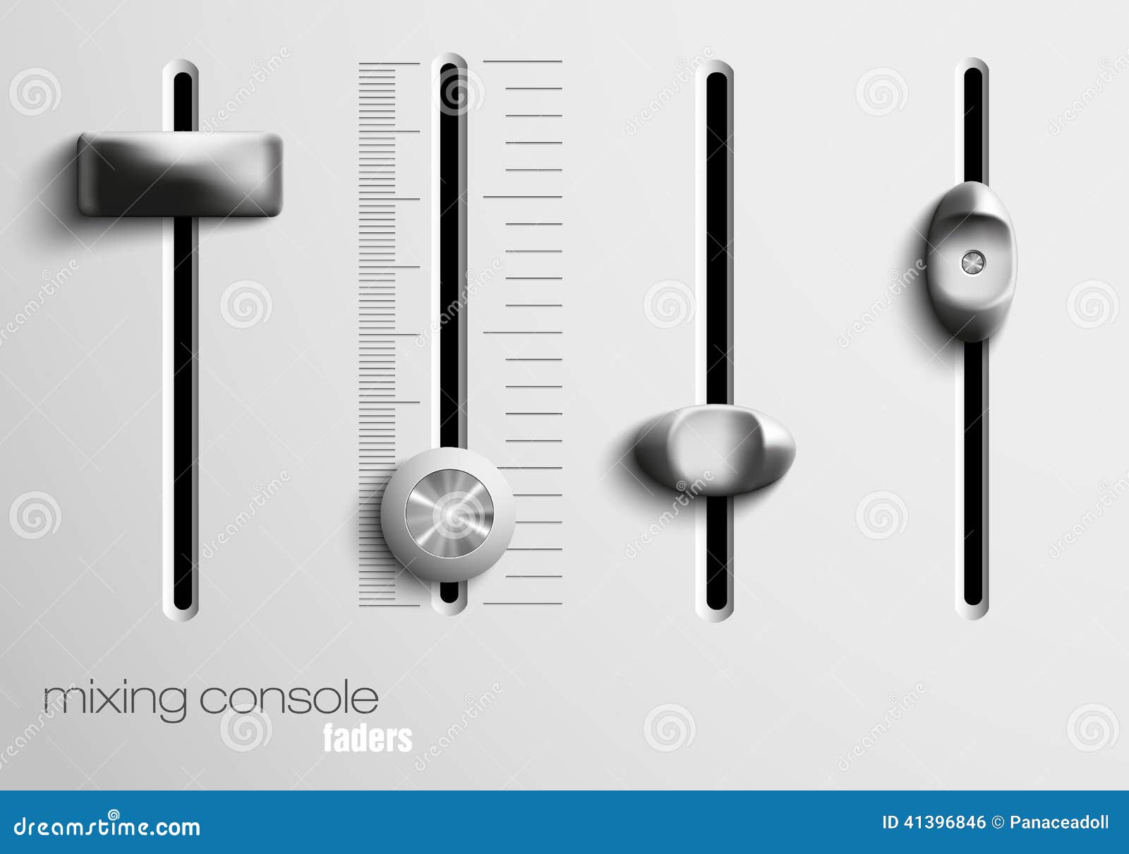 Mixing console faders stock vector. Illustration of balance - 41396846