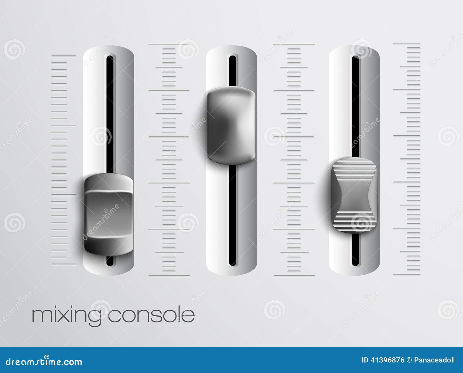 Mixing console faders stock vector. Illustration of mixing - 41396876