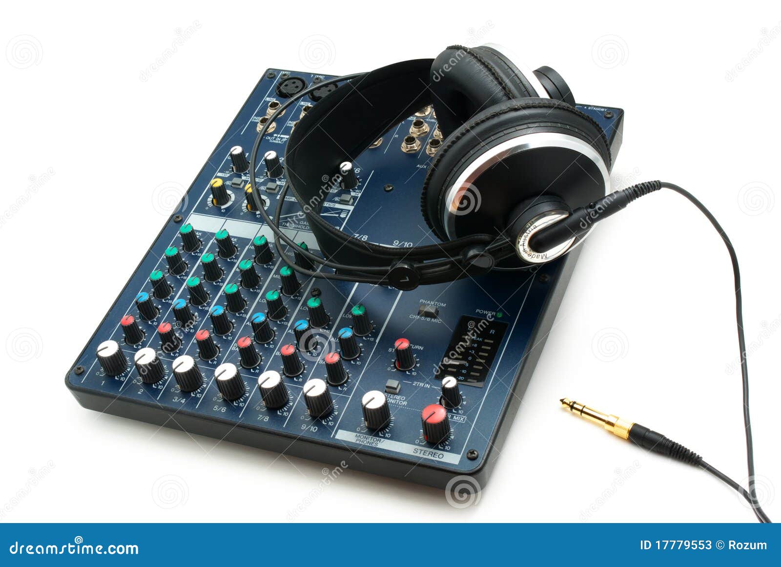 Mixing Console and Headphones. Stock Image - Image of equalizer ...