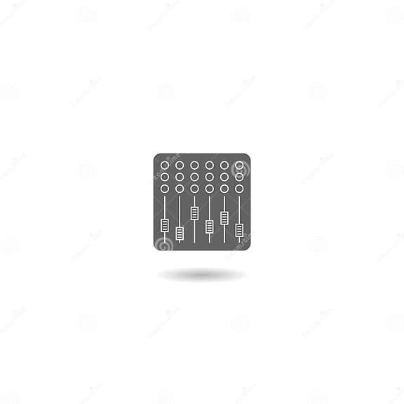 Mixing Console Icon with Shadow Stock Vector - Illustration of console ...