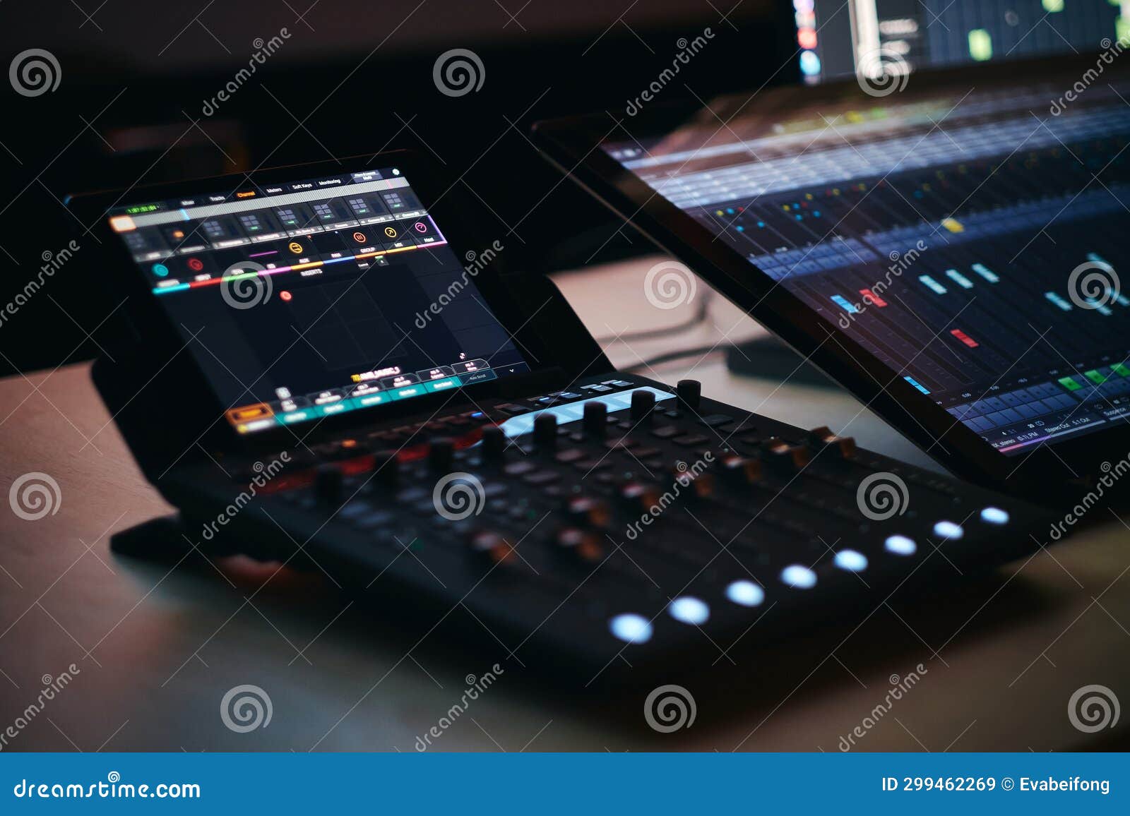 Mixing Console at Recording Studio Stock Image - Image of sound ...
