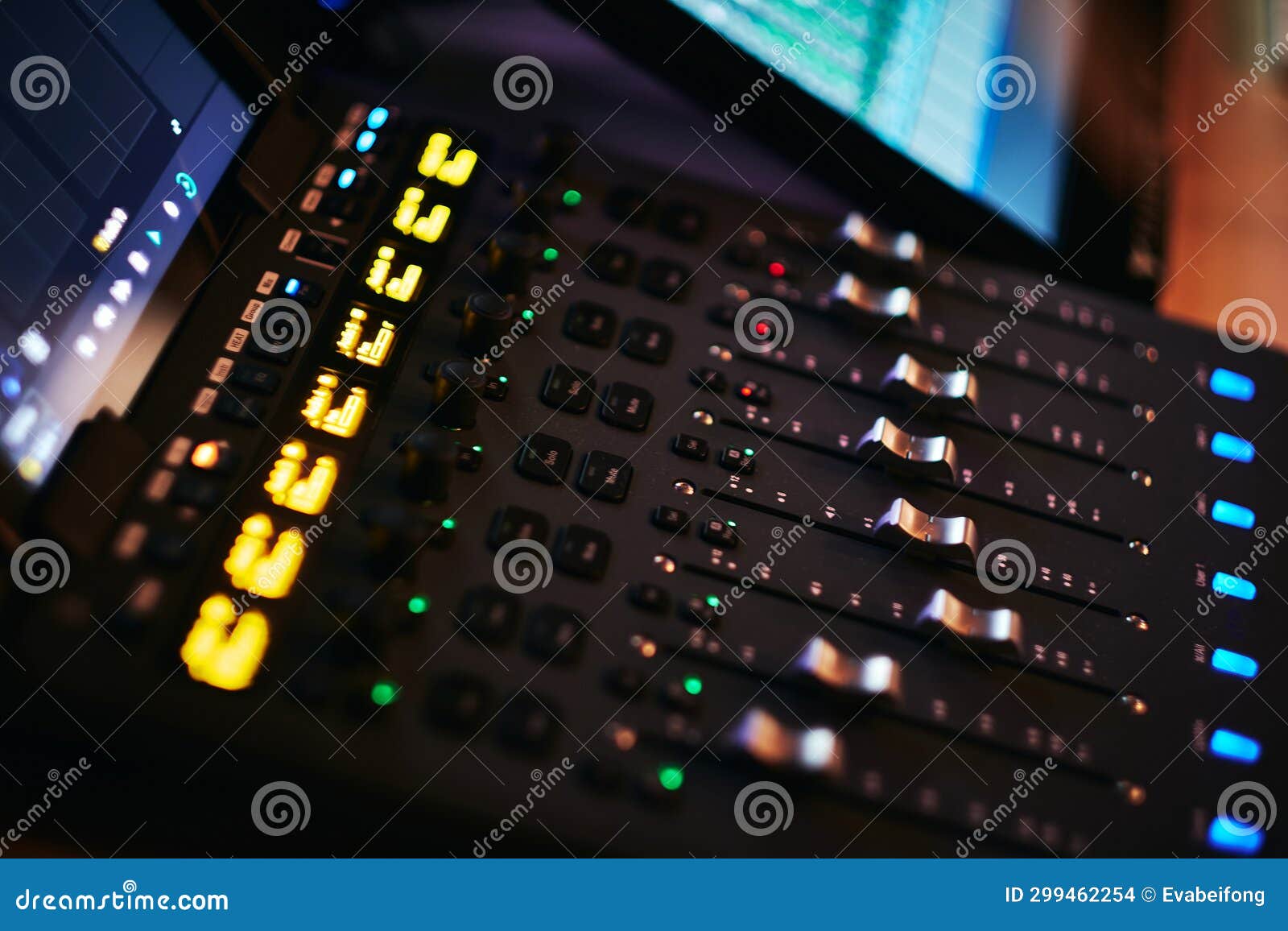 Mixing Console at Recording Studio Stock Photo - Image of sounddesign ...