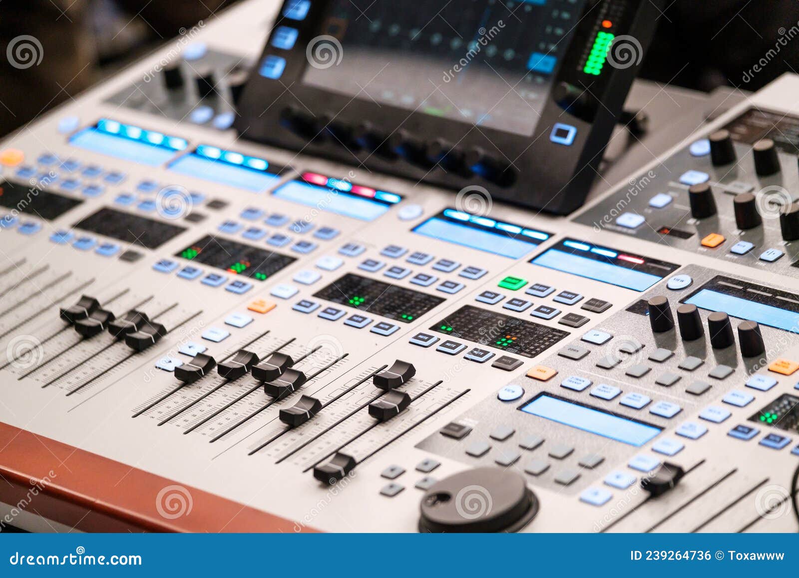 Mixing Console in Recording Studio Stock Photo - Image of media ...